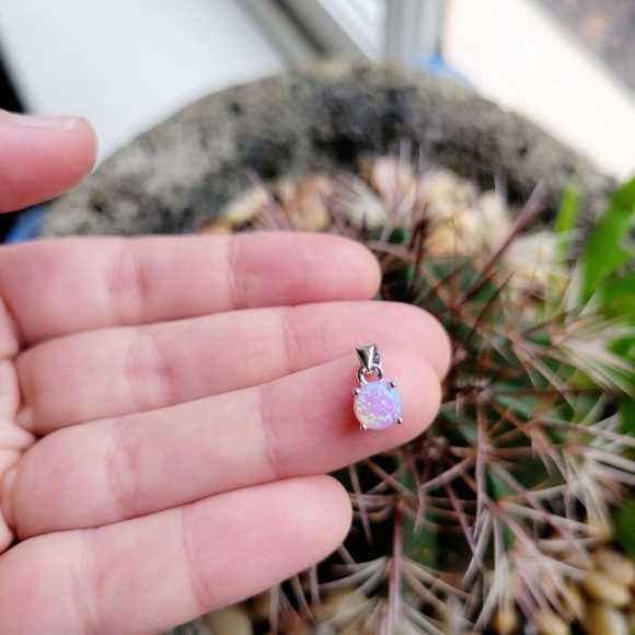 Jewelry | New Solid 925 Sterling Silver Dainty Pink Tiny Triplet Opal ...